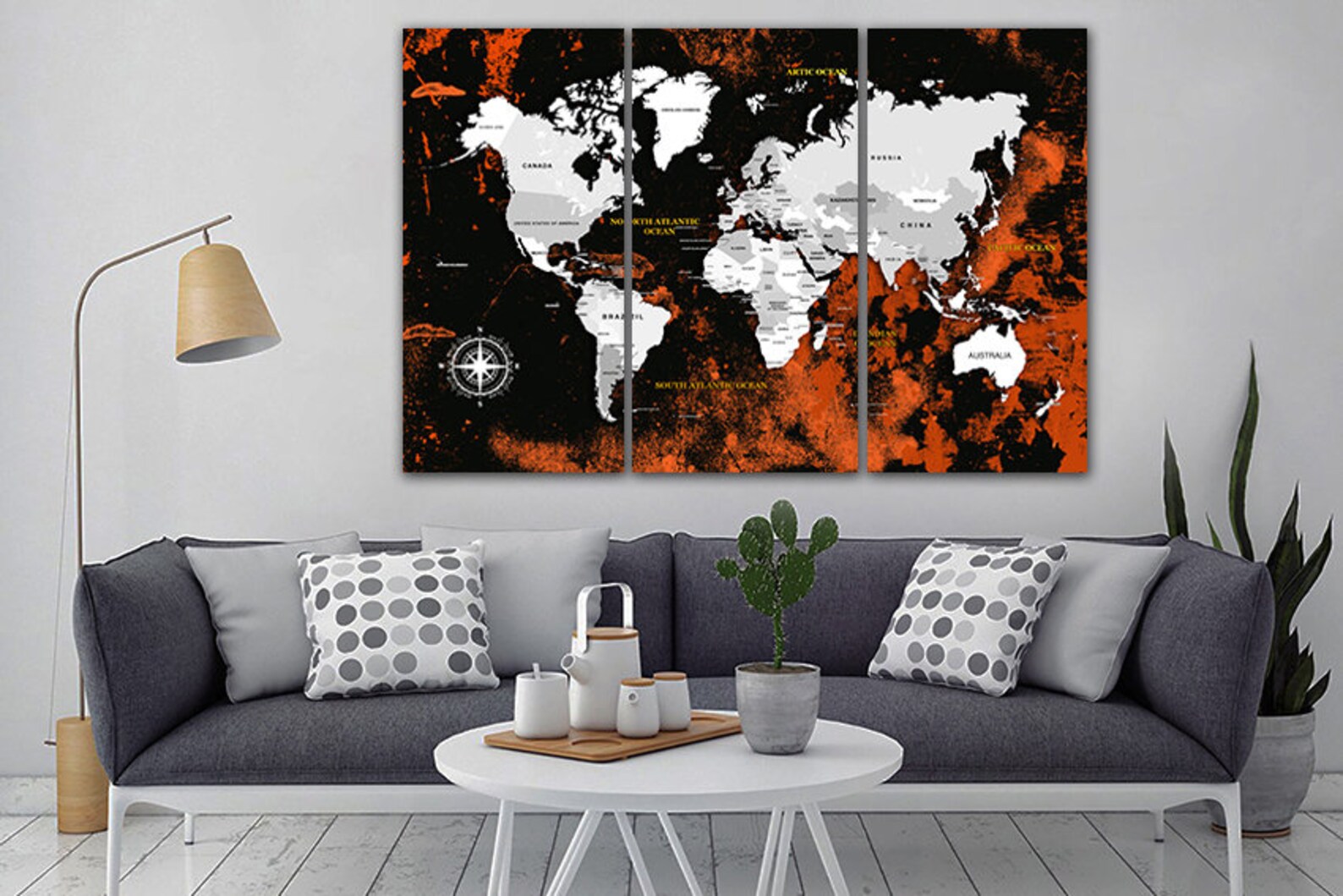 Jeans World Map Red World Map Canvas Watercolor Map Art World - Etsy