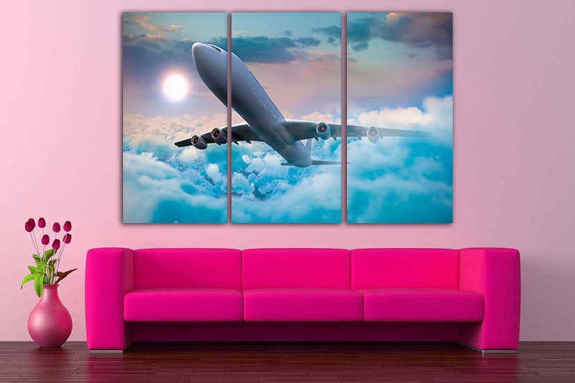 Plane Canvas Airliner Wall Art Aircraft Décor Airplane Art - Etsy