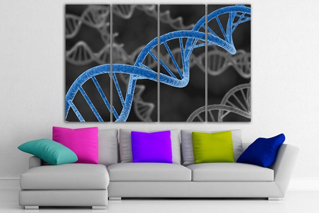 Dna Canvas Modern Print Science Wall Art Medical Anatomy Genetic Wall ...