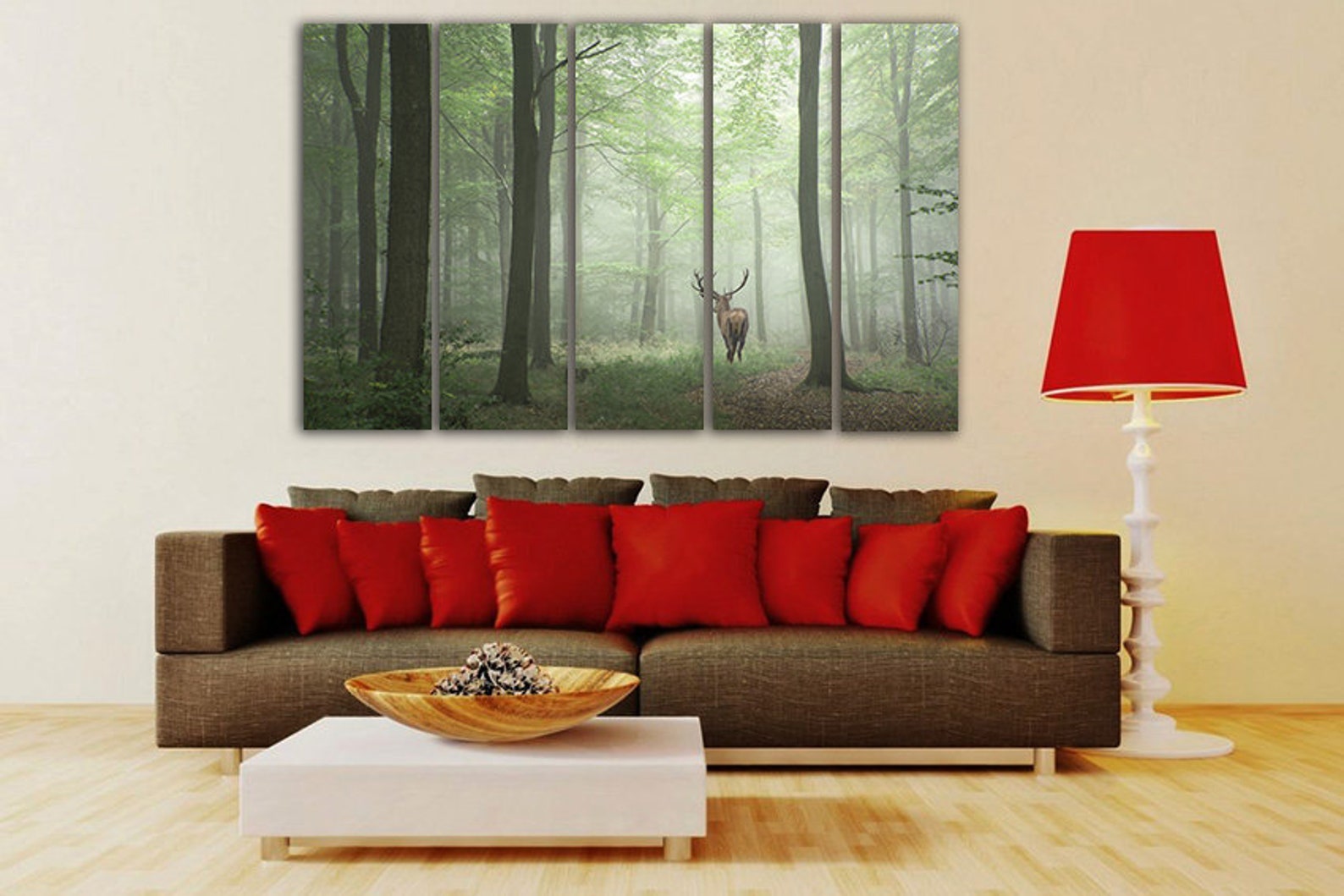 Stag Canvas Large Wall Art Deer Wall Decor Forest Art Tree Art Prints ...