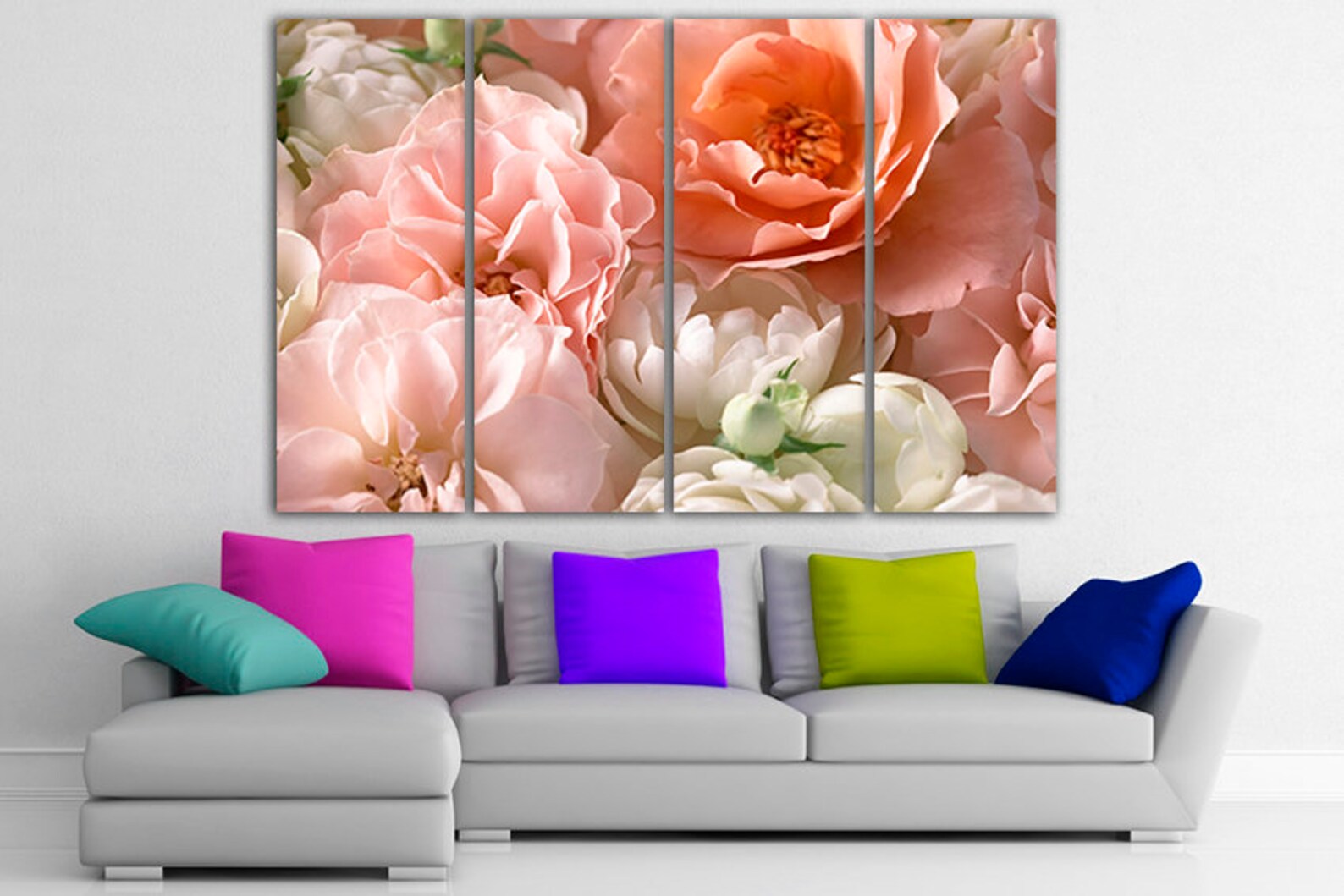 Peony Canvas Rose Wall Art Flower Print Pink Décor Nature - Etsy