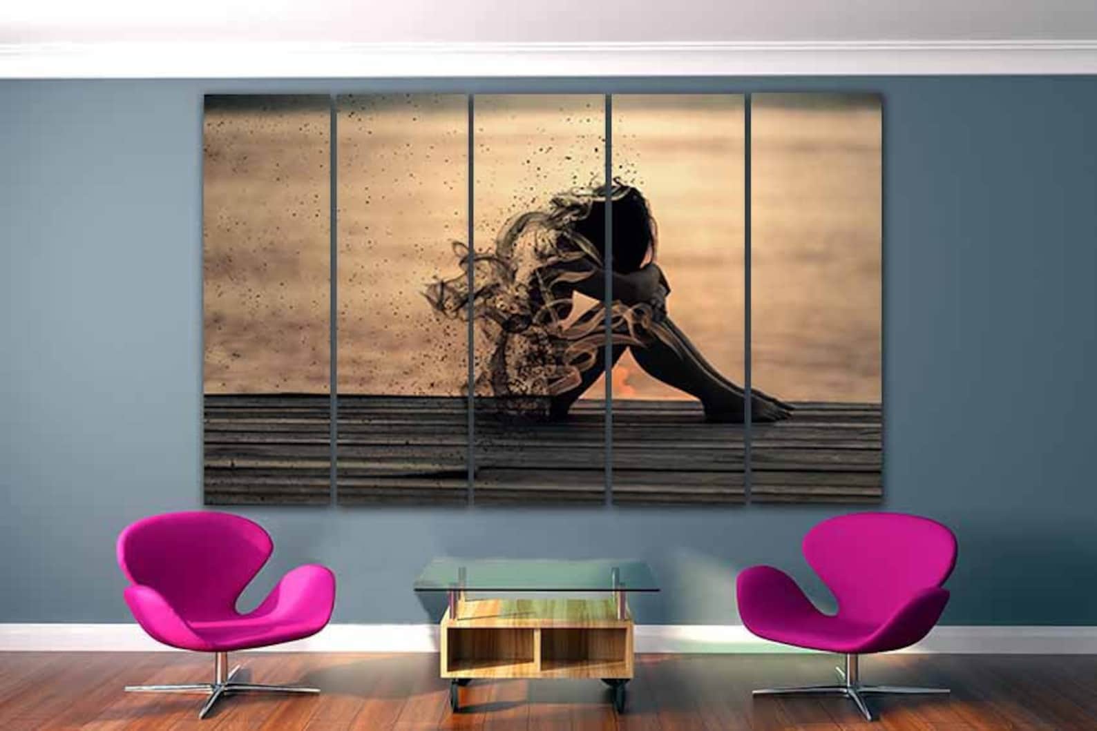 Girl canvas Modern wall art Woman print Abstraction wall art | Etsy