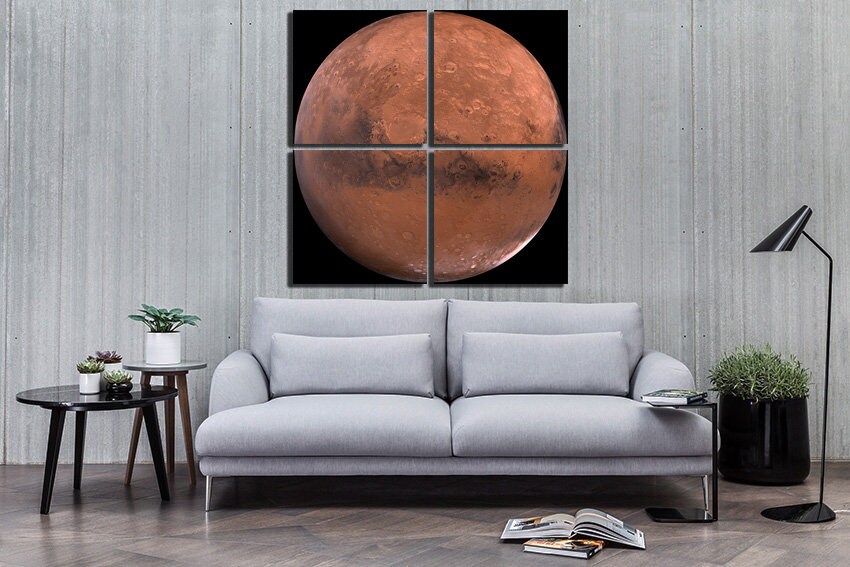 Mars Canvas Space Wall Art Mars Home Decor Sphere Print Space Artwork ...