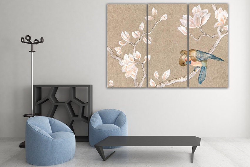 Painting Canvas Bird Paint Explosion Art Flower Wall Art - Etsy
