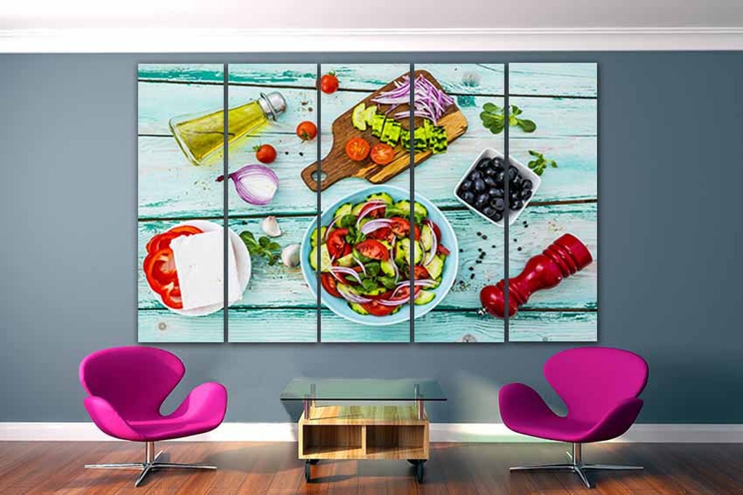 Food Canvas Modern Wall Art Vegan Nutrition Vegetable Wall Art Natural ...