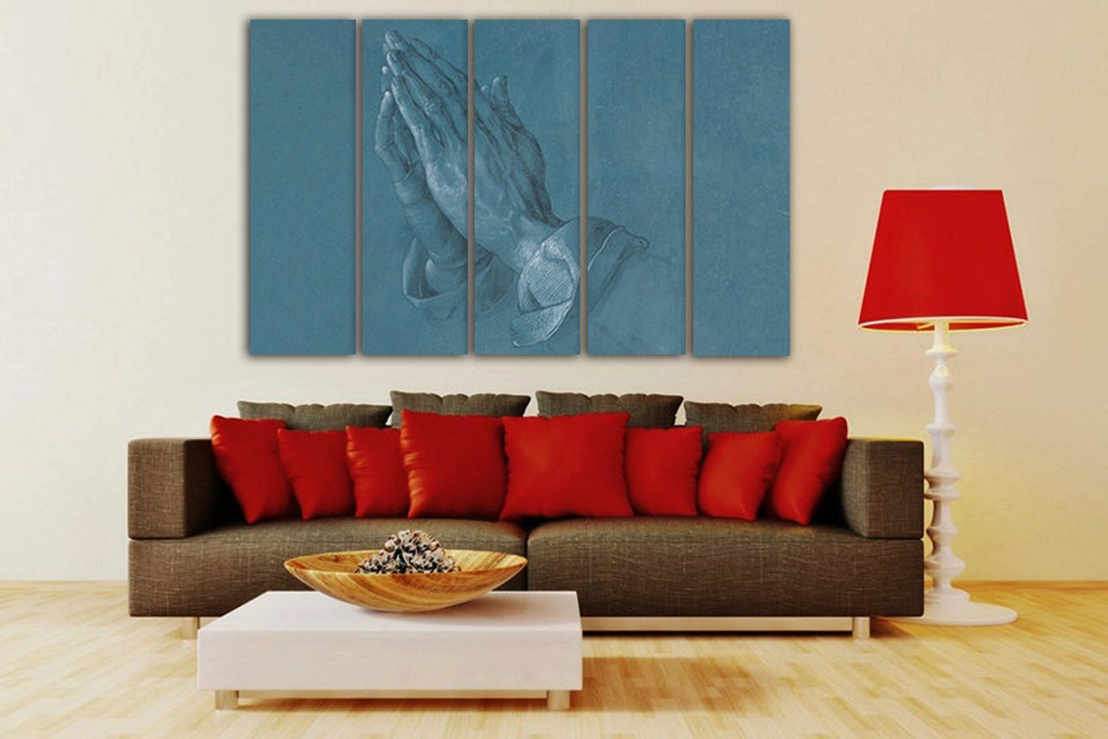 Praying Hands Art Print on Canvas Religious Gift Hand Drawing Religious ...