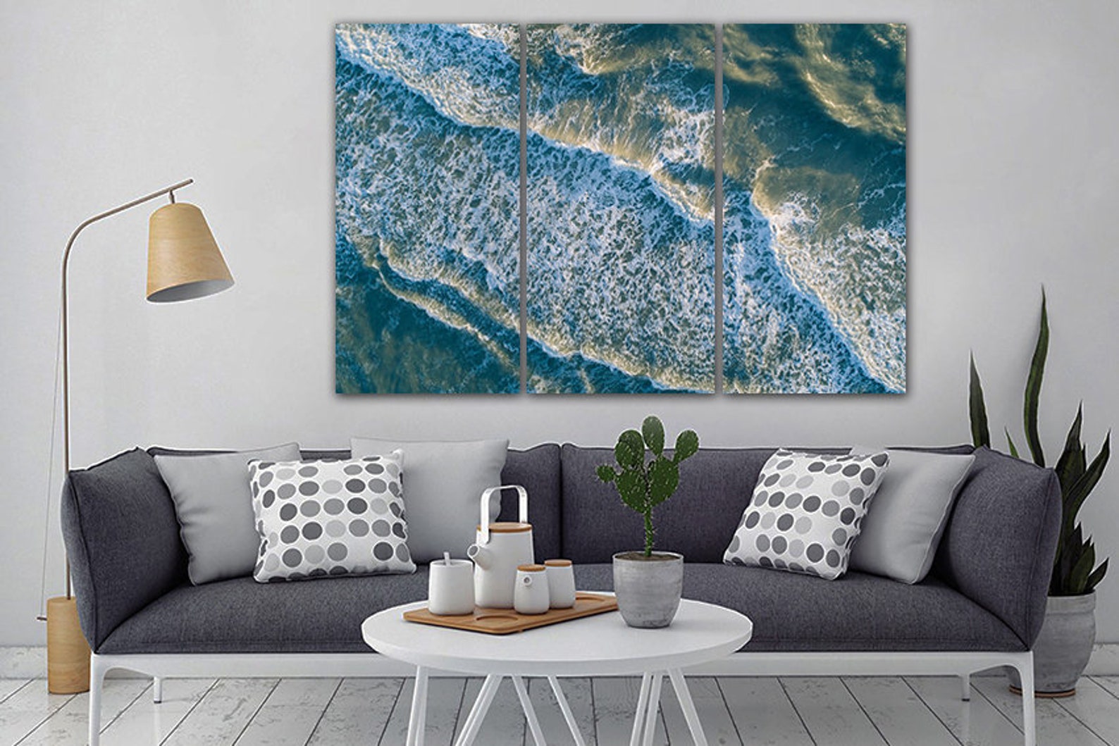 Sea canvas set Beach art print Nature wall decor Sea wave | Etsy