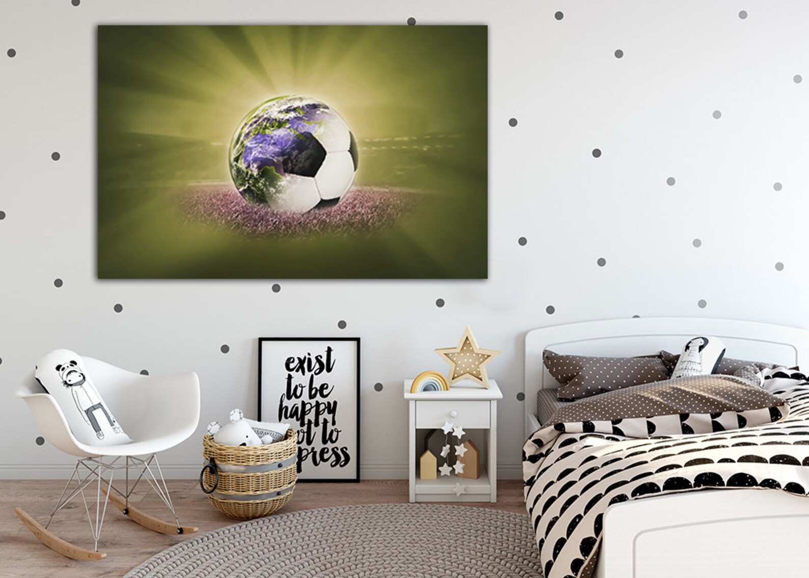 Football Canvas Set Soccer Ball Art Sport Canvas Sports Game Art Ball ...