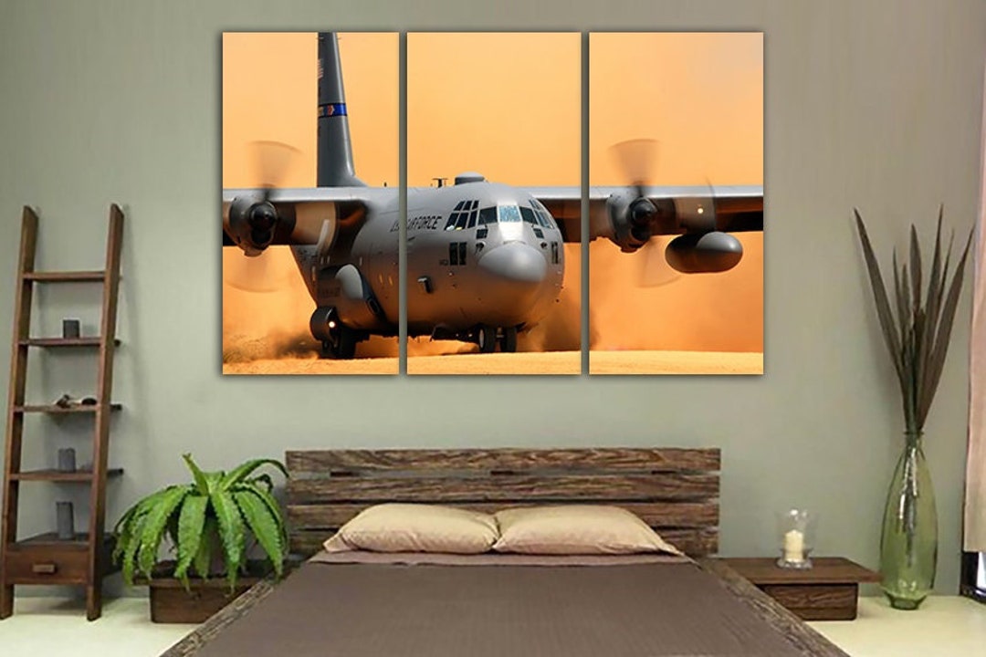 C-130 Hercules Air Force Canvas War Plane Print Military Transport ...