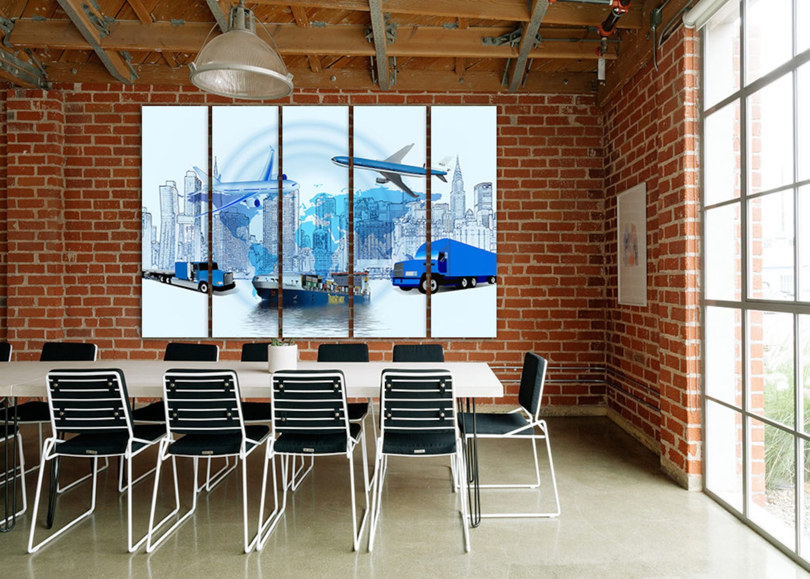 Logistics Canvas Transportation Art Packaging Print Distribution Décor ...