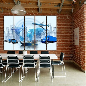 Logistics Canvas Transportation Art Packaging Print Distribution Décor ...