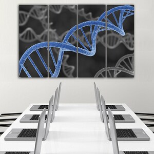 Dna Canvas Modern Print Science Wall Art Medical Anatomy Genetic Wall ...