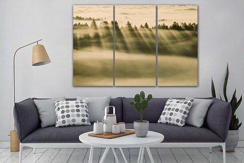 Forest in Fog Print on Canvas Foggy Day Print Forest Art Decor Foggy ...