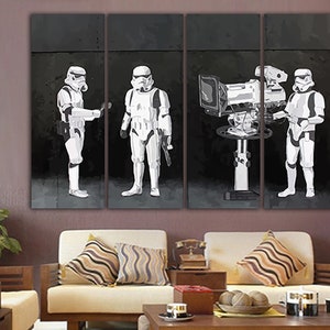Stormtrooper Canvas Filming Decor Graffiti Wall Art Stormtrooper Art ...