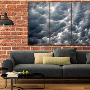 Storm Canvas Cloud Wall Art Landscape Art Grey Sky Décor Abstraction ...