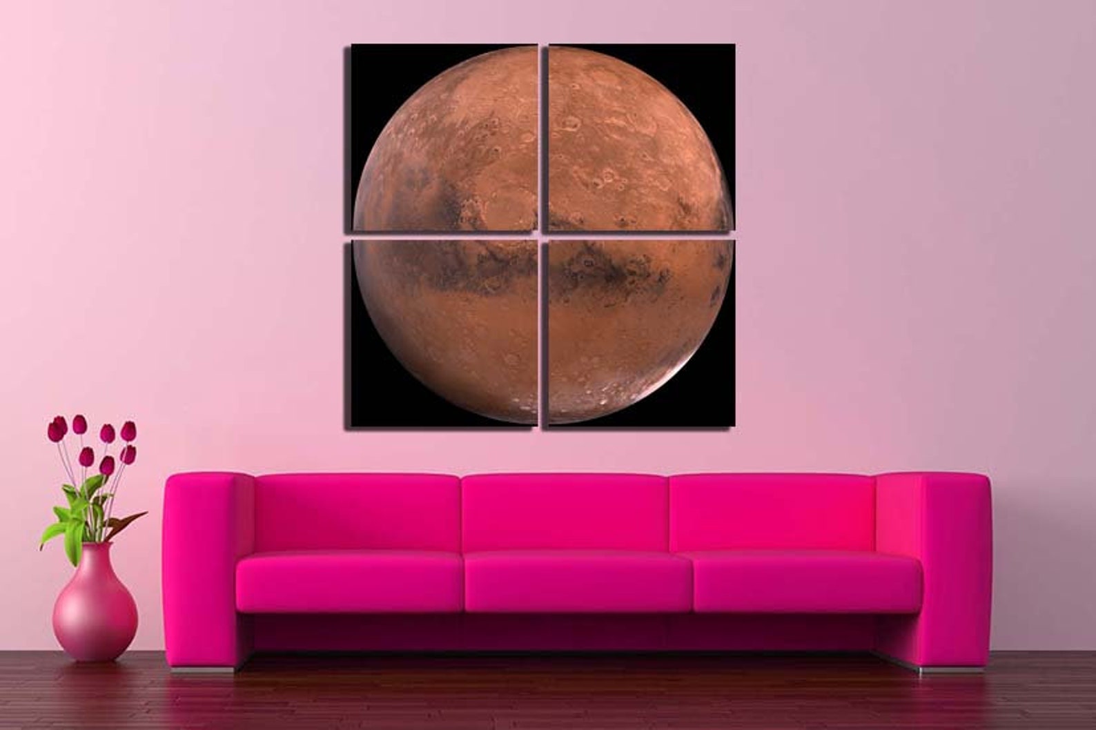 Mars Canvas Space Wall Art Mars Home Decor Sphere Print Space - Etsy