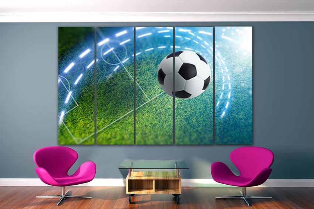 Football Canvas Set Soccer Ball Art Sport Canvas Sports Game Art Ball ...