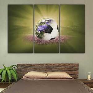 Football Canvas Set Soccer Ball Art Sport Canvas Sports Game Art Ball ...