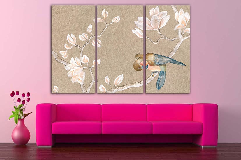Painting Canvas Bird Paint Explosion Art Flower Wall Art Abstraction ...
