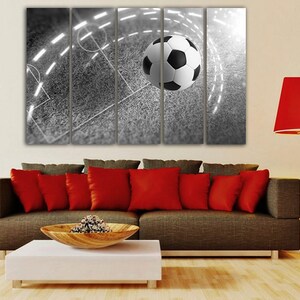Football Canvas Set Soccer Ball Art Sport Canvas Sports Game Art Ball ...