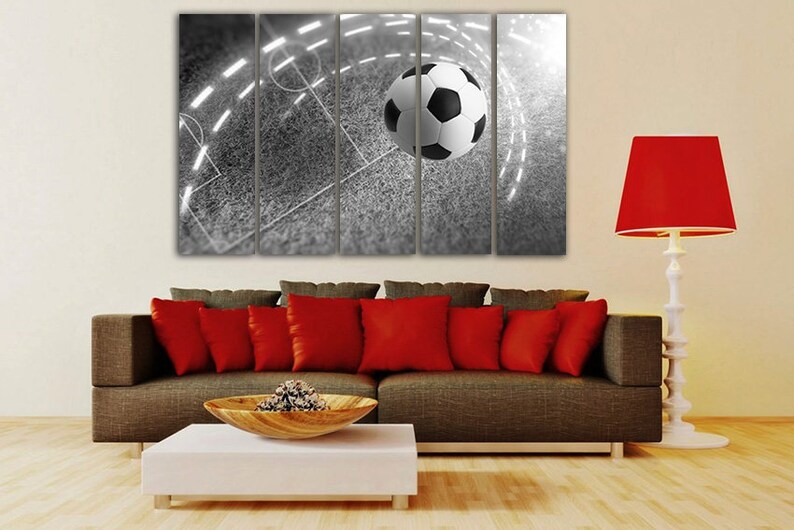 Football Canvas Set Soccer Ball Art Sport Canvas Sports Game Art Ball ...