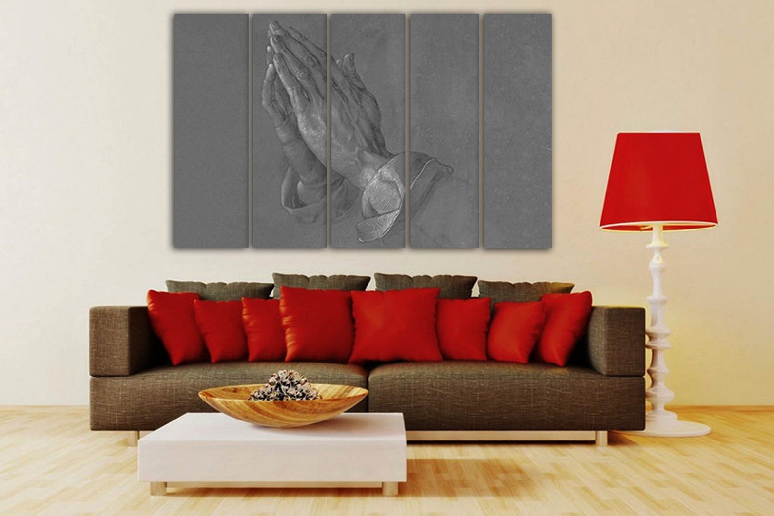 Praying Hands Art Print on Canvas Religious Gift Hand Drawing | Etsy