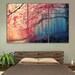 Red Forest Wall Art Canvas Tree Print Landscape Wall Art Foggy - Etsy
