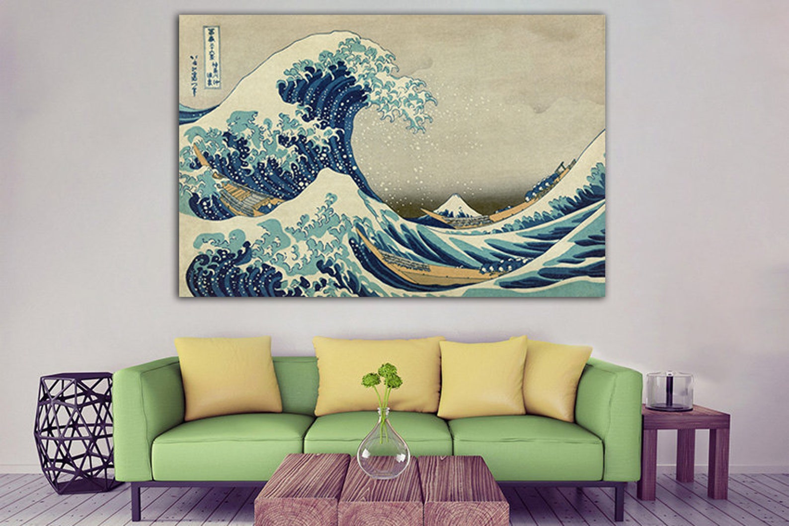 The Great Wave Kanagawa Canvas Decorative Art Japanese Wave | Etsy