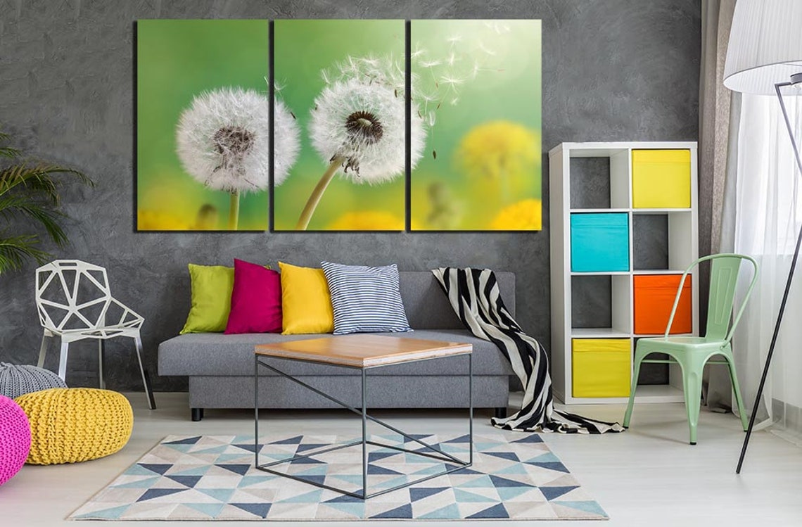 Dandelion Canvas Flower Art Nature Wall Decor Flower Print - Etsy
