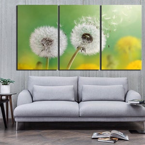 Dandelion Canvas Flower Art Nature Wall Decor Flower Print Botanical ...
