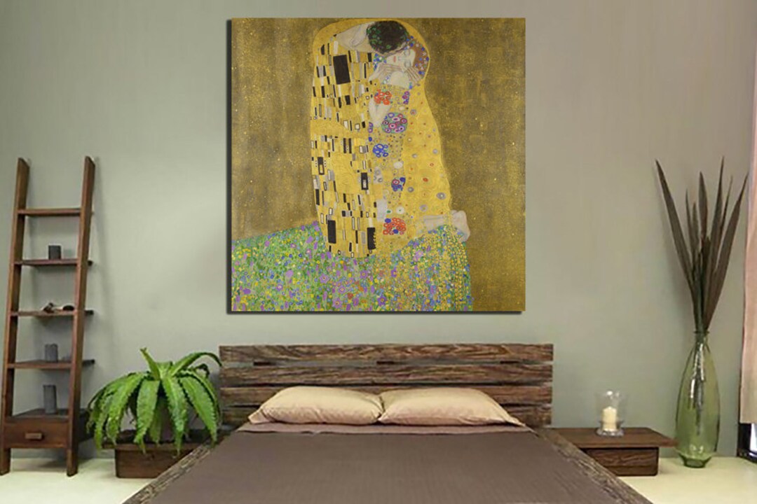 The Kiss Gustav Klimt Art Reproduction Art Kiss Canvas Portrait Woman ...