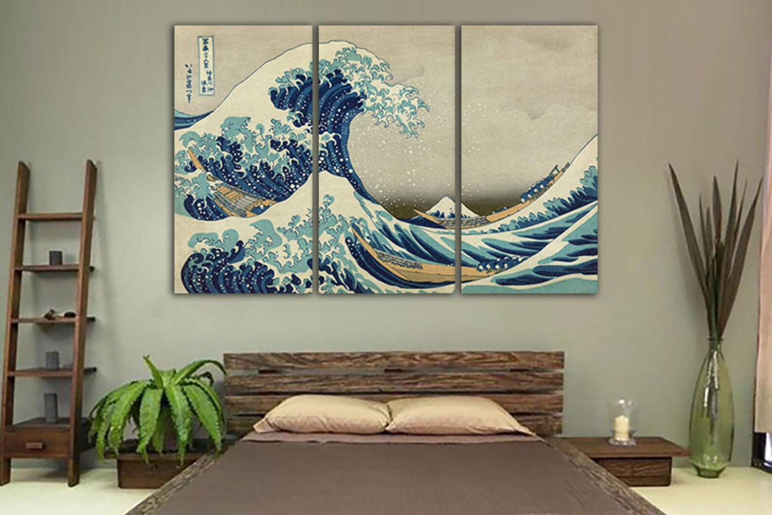 The Great Wave Kanagawa Canvas Decorative Art Japanese Wave | Etsy