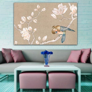 Painting Canvas Bird Paint Explosion Art Flower Wall Art Abstraction ...