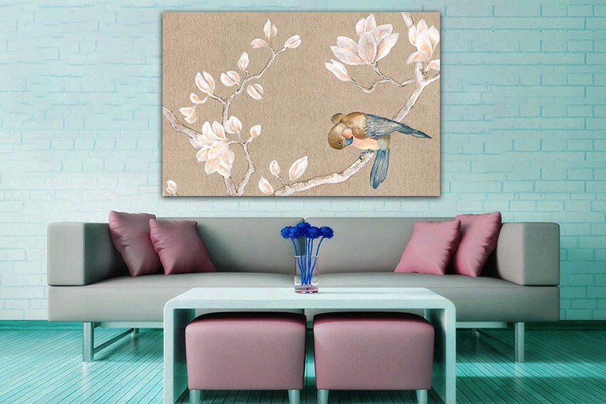 Painting Canvas Bird Paint Explosion Art Flower Wall Art - Etsy