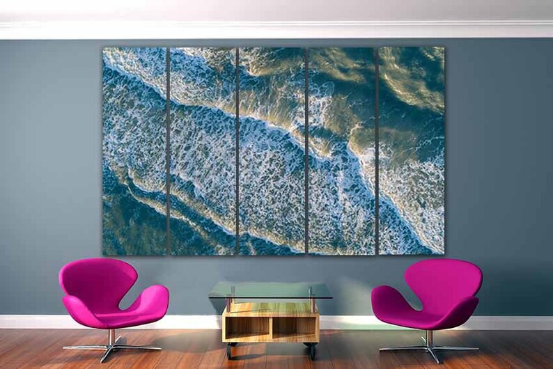 Sea Canvas Set Beach Art Print Nature Wall Decor Sea Wave Ocean Home ...