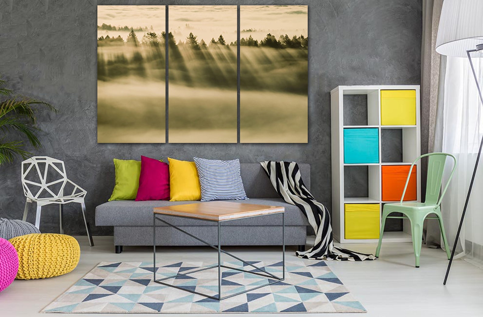 Forest in Fog Print on Canvas Foggy Day Print Forest Art Decor Foggy ...