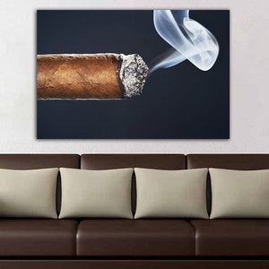 Cigar Canvas Modern Wall Art Cigar Print Bar Wall Décor Smoking Wall ...