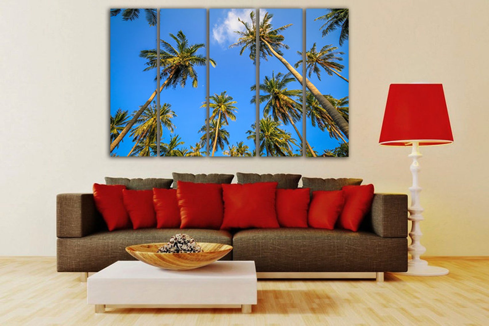 Palm Canvas Palm Tree Wall Art Palm Leaves Art Green Wall - Etsy
