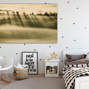 Forest in Fog Print on Canvas Foggy Day Print Forest Art Decor Foggy ...