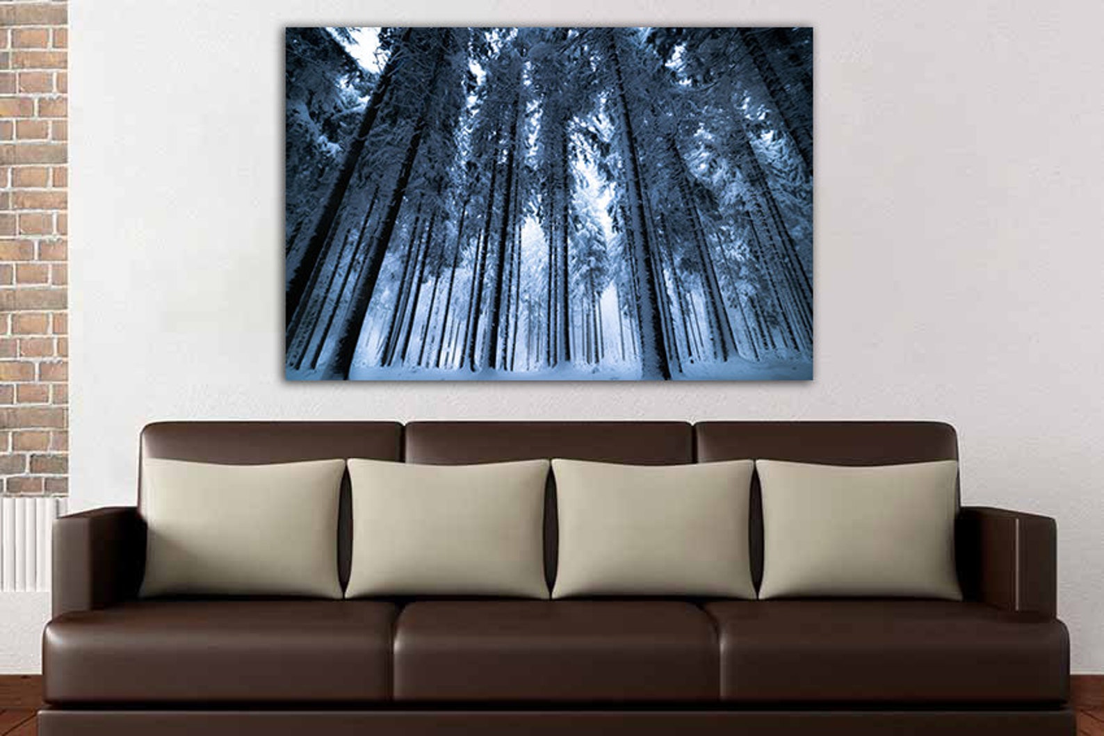 Tree in Snow Wall Art Canvas Forest Decor Trees Poster Frozen Landscape ...