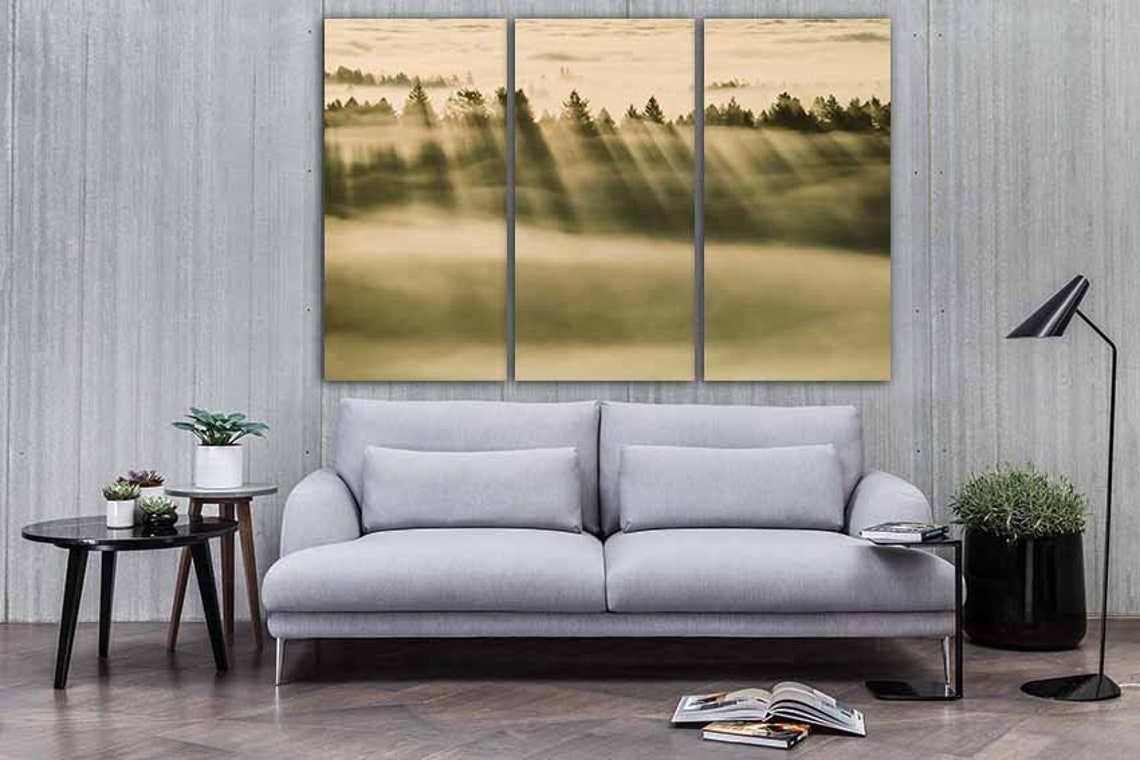 Forest in Fog Print on Canvas Foggy Day Print Forest Art Decor - Etsy