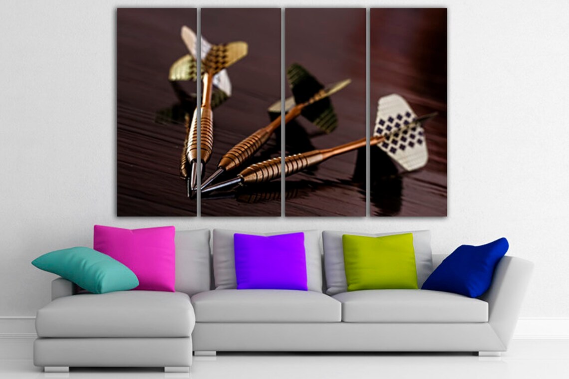 Darts Canvas Game Wall Decor Target Wall Art Dart Print Game - Etsy