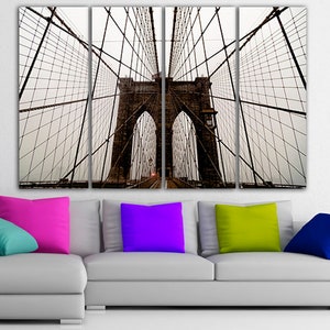 Brooklyn Bridge Canvas New York Wall Art Brooklyn Canvas Art Bridge Black White Travel Wall Art ...