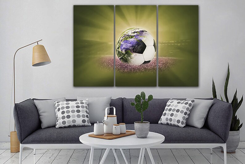 Football Canvas Set Soccer Ball Art Sport Canvas Sports Game Art Ball ...