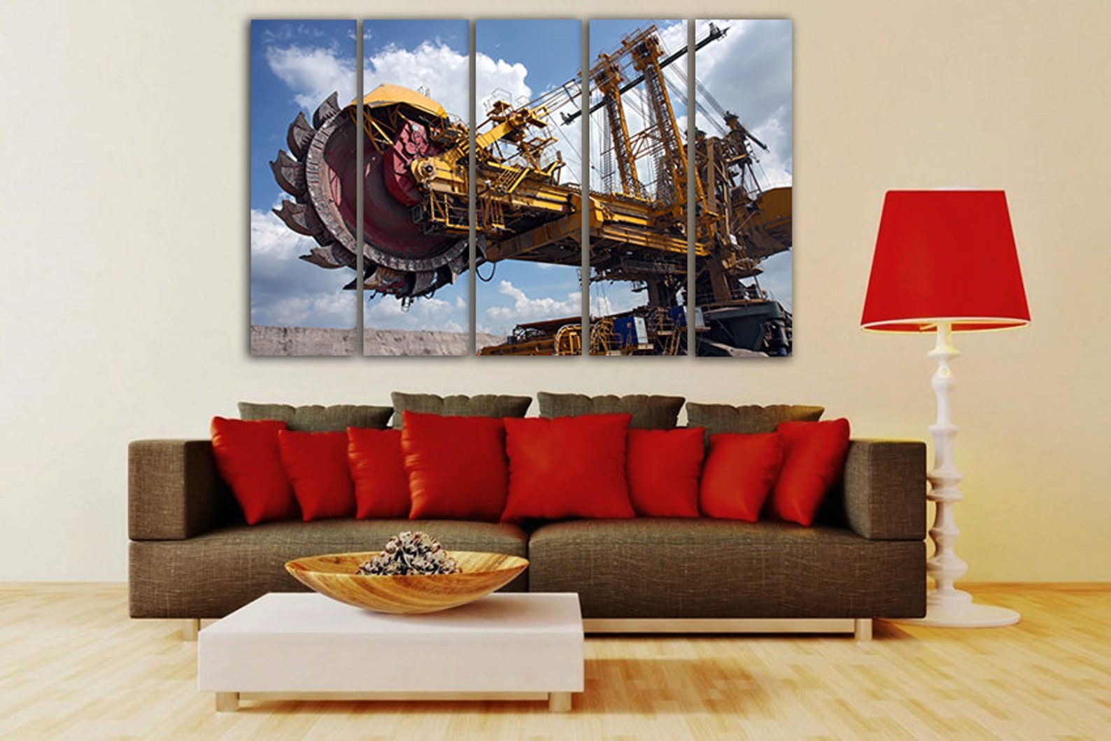 Mining Machine Wall Art Canvas Machine Print Engine Décor Mountain ...