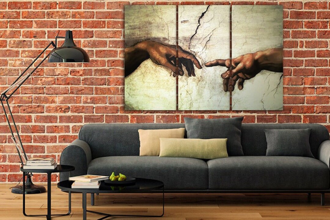Hands Michelangelo the Creation of Adam Artist Canvas Ready to Hang ...