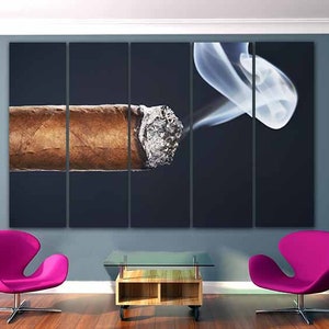 Cigar Canvas Modern Wall Art Cigar Print Bar Wall Décor Smoking Wall ...