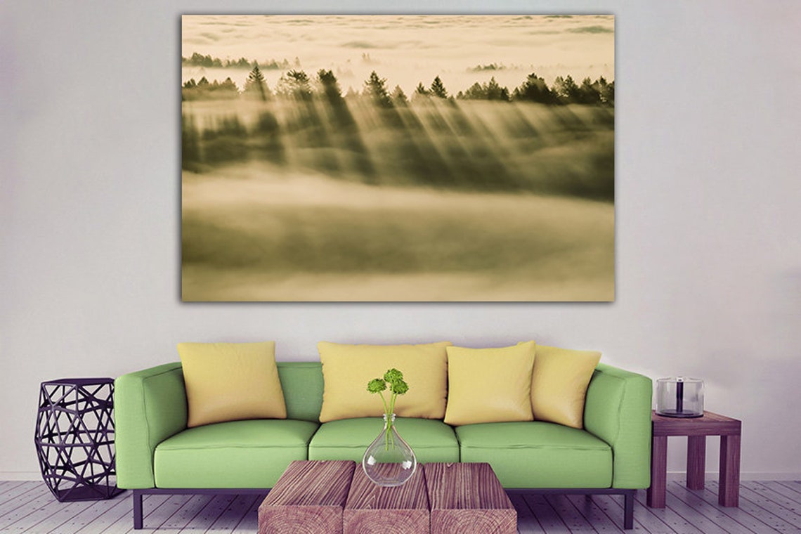 Forest in Fog Print on Canvas Foggy Day Print Forest Art Decor - Etsy