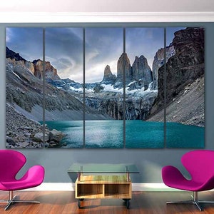 Torres Del Paine Wall Art Canvas Porteno Lake Print Chile Wall Decor ...