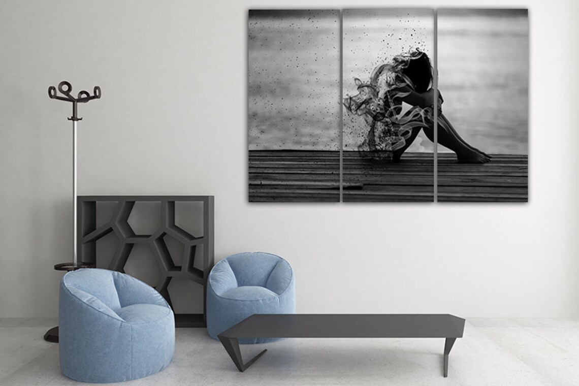 Girl canvas Modern wall art Woman print Abstraction wall art | Etsy